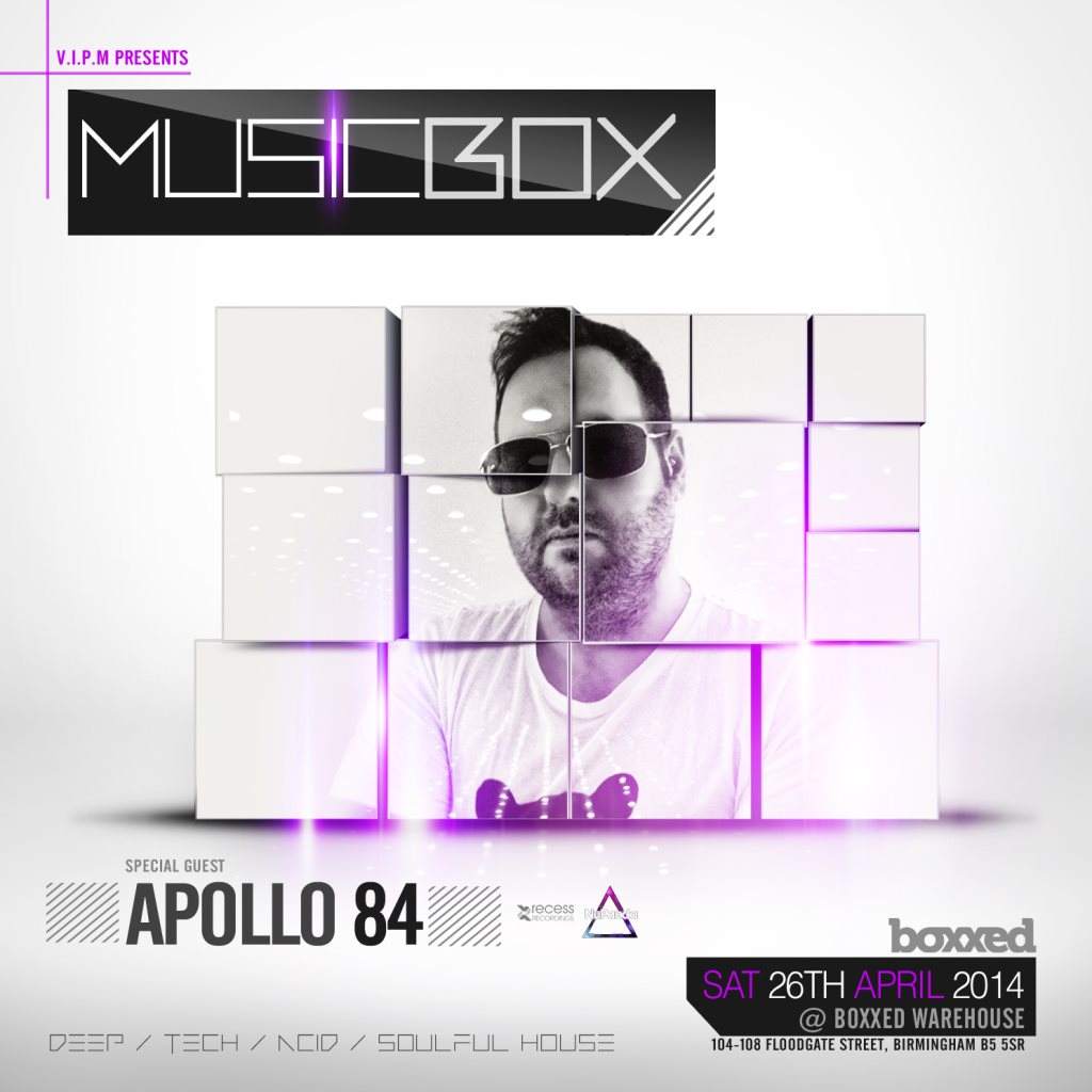 Musicbox with Special Guest Apollo 84 bei Boxxed, Midlands