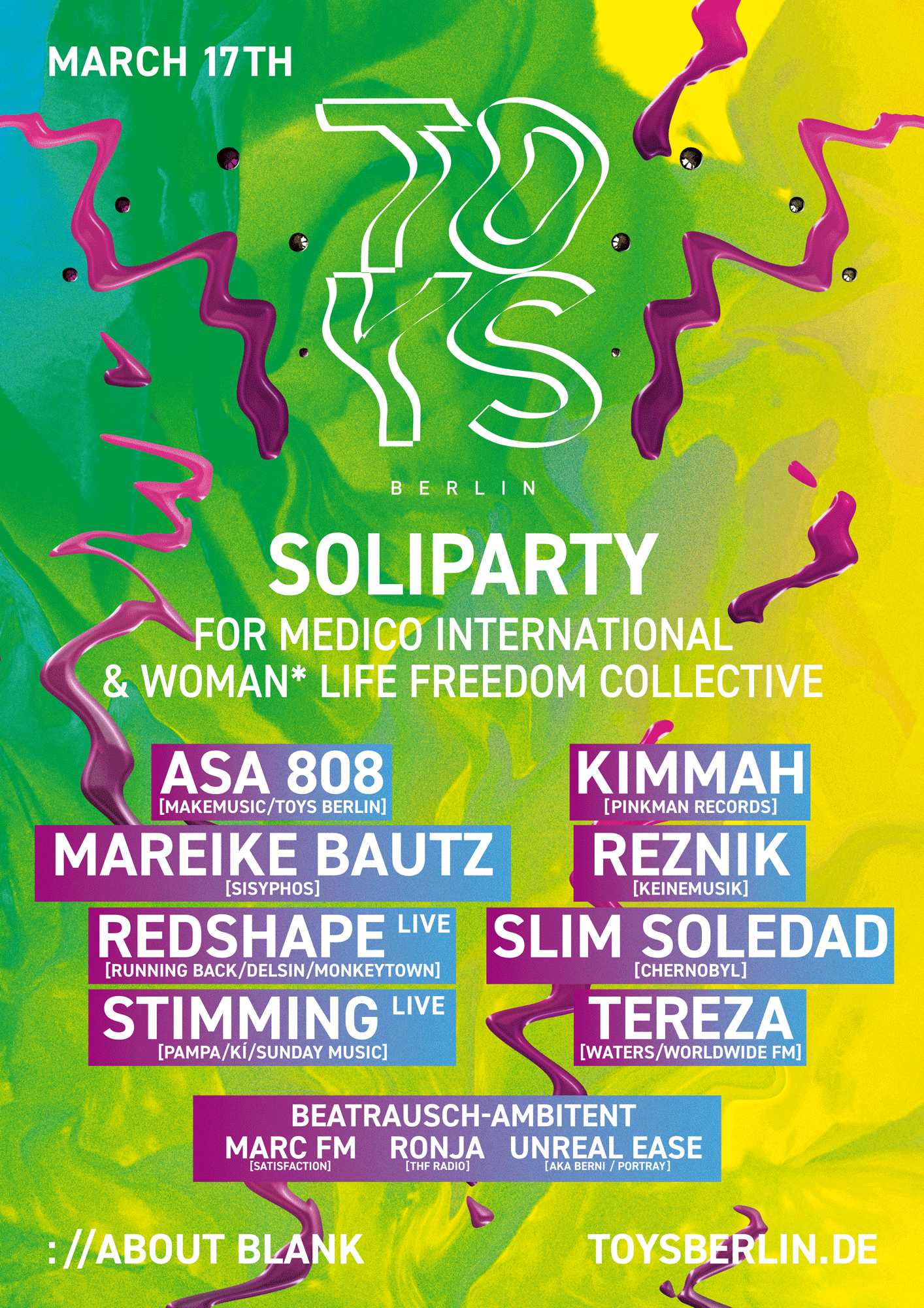 TOYS Soliparty w/ Tereza, Stimming, Slim Soledad, Redshape, ASA 808 ...