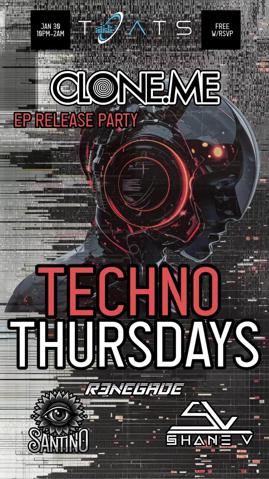 Clone.Me EP Release Techno Thursdays at Toats, Austin