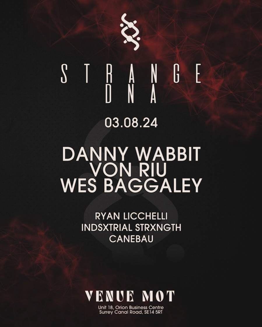 Strange DNA: Danny Wabbit, Von Riu and Wes Baggaley at Venue MOT, London