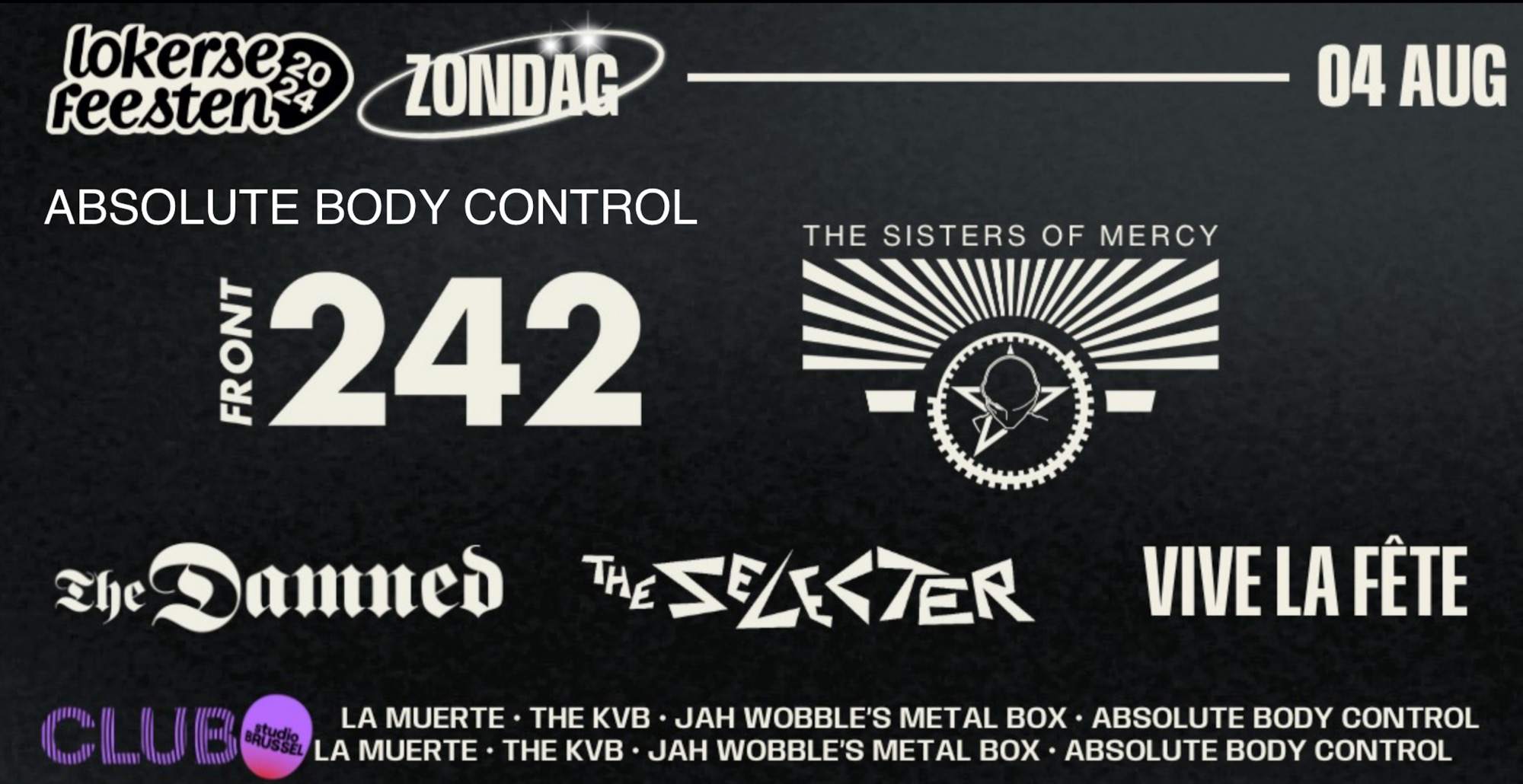 Absolute Body Control at TBA - lokerse feesten - Club Studio Brussel ...