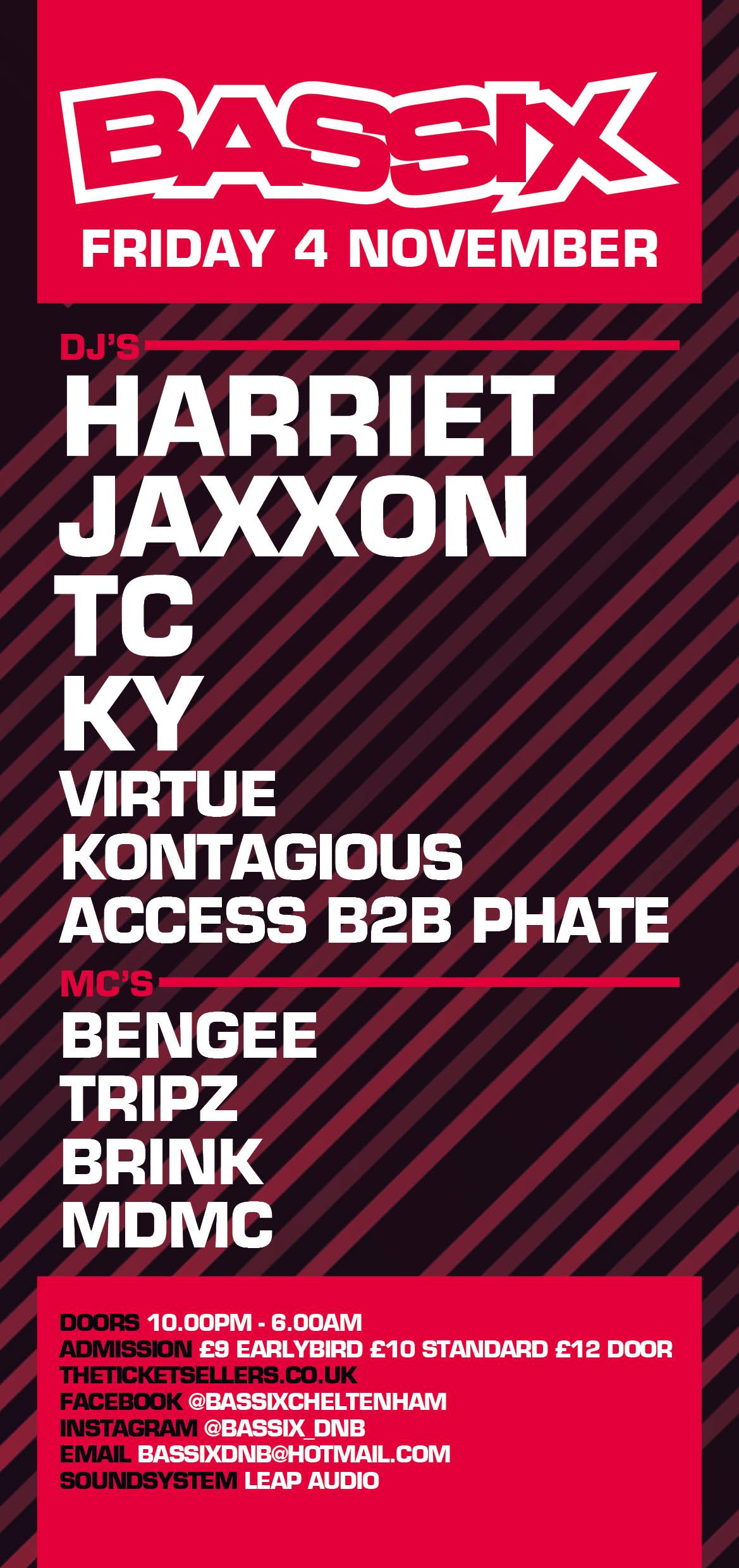 BASSIX DRUM & BASS - Harriet Jaxxon // TC // KY at Under The Prom, West + Wales