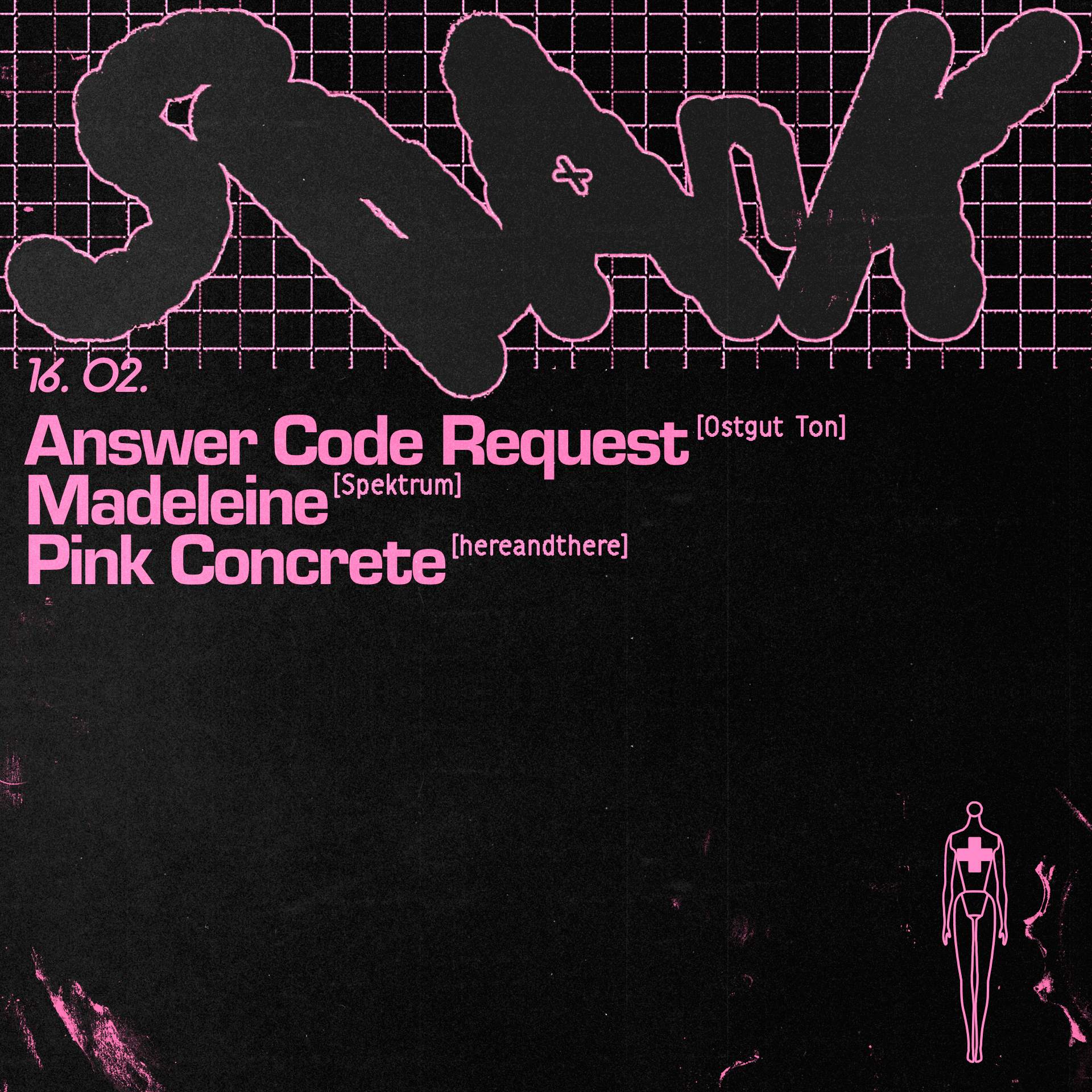 SPANK: Answer Code Request, Madeleine, Pink Concrete at Bike Jesus, Prague