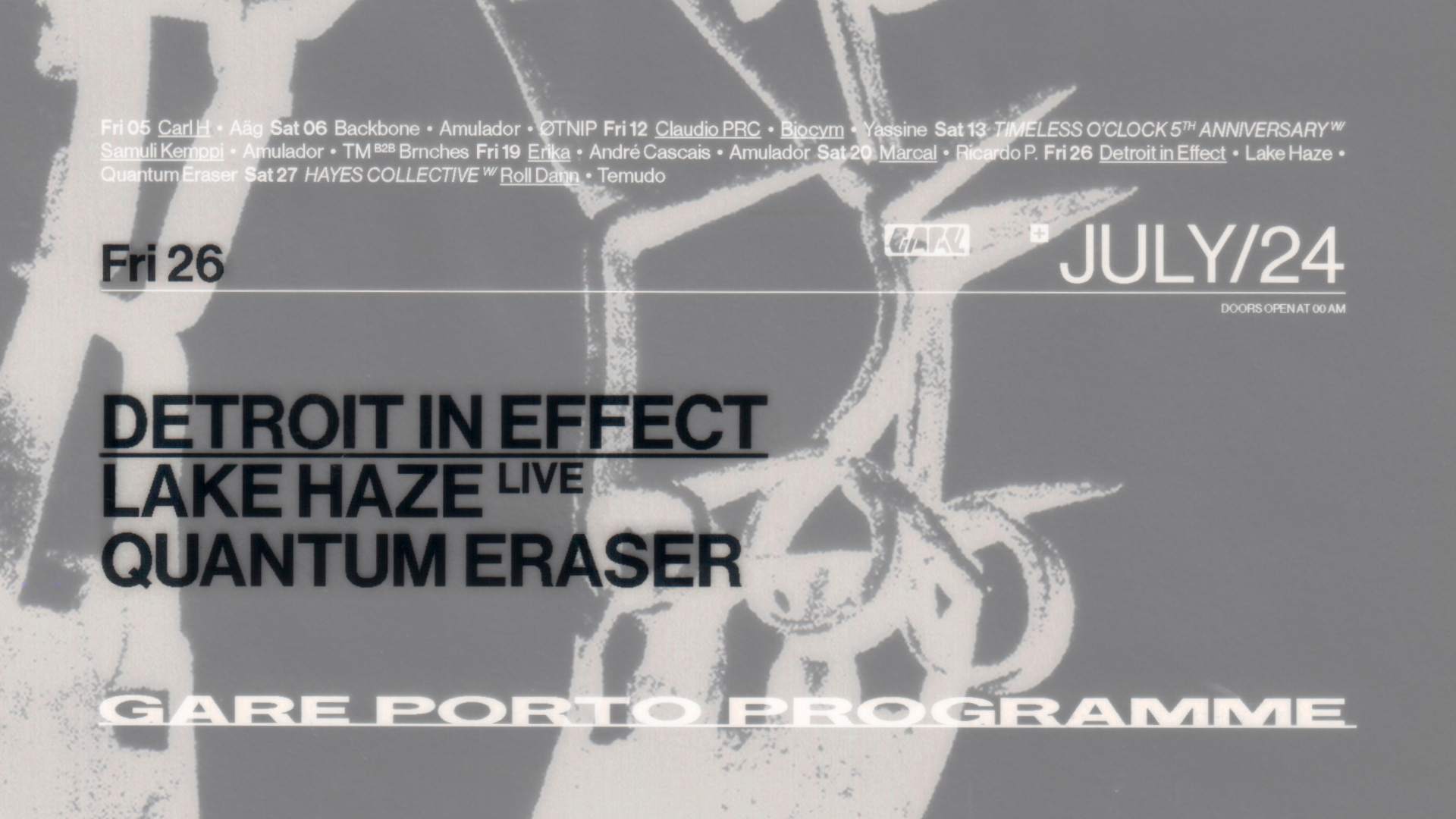 Detroit In Effect + Lake Haze live + Quantum Eraser at Gare Porto, Porto
