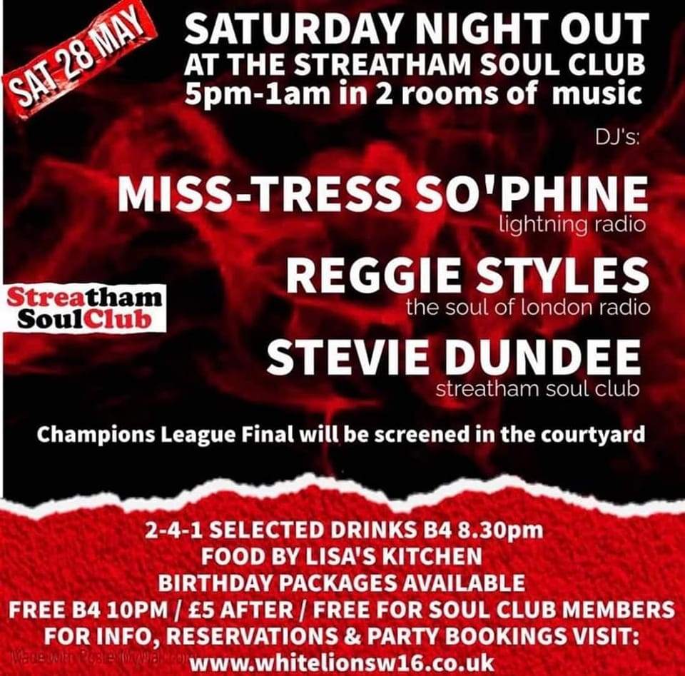 Saturday Night at The Streatham Soul Club at The White Lion, London