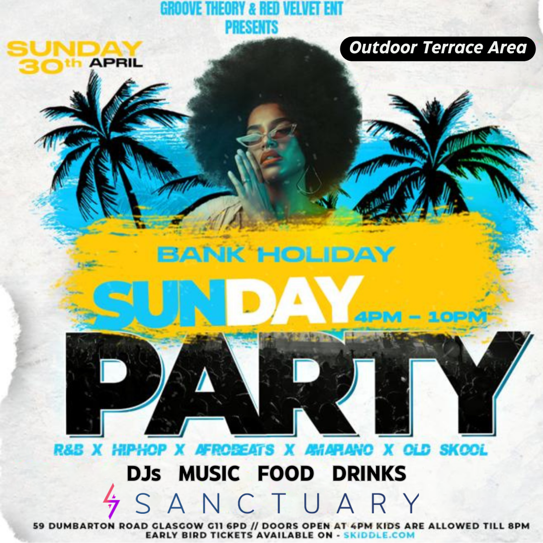 Bank Holiday Sunday Outdoor Day Party a Sanctuary, Glasgow