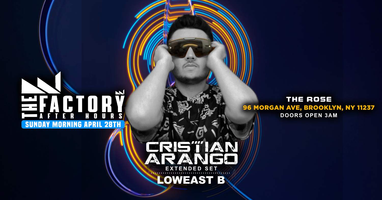 The Factory Sunday Morning with Cristian Arango at 96 Morgan Ave, New ...