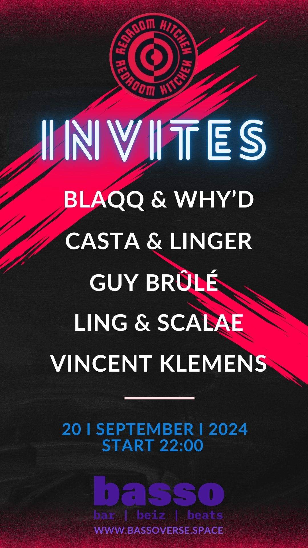 RedRoom Kitchen Invites (Club Edition) at Basso, Basel