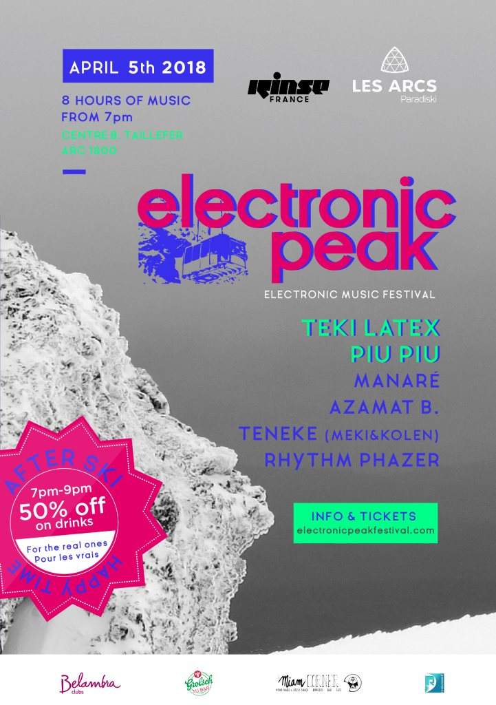 Electronic Peak Festival with Rinse France in Les Arcs 1800 bei Centre Bernard Taillefer, Südosten