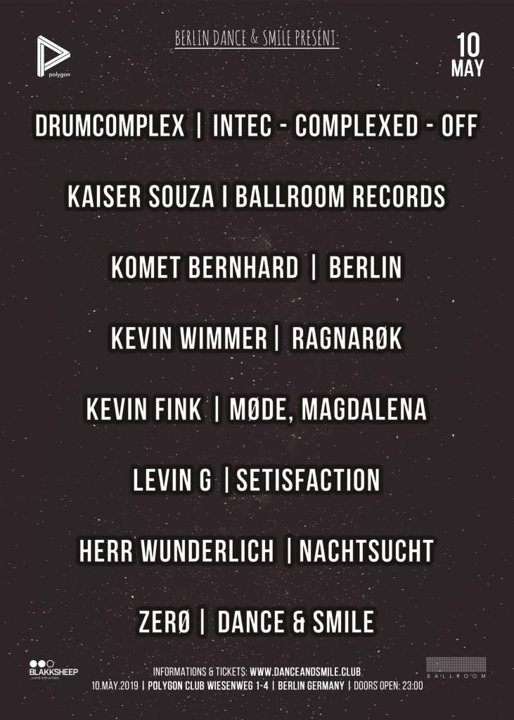 Drumcomplex, Kaiser Souzai, Komet Bernhard - Dance & Smile bei Polygon Club, Berlin