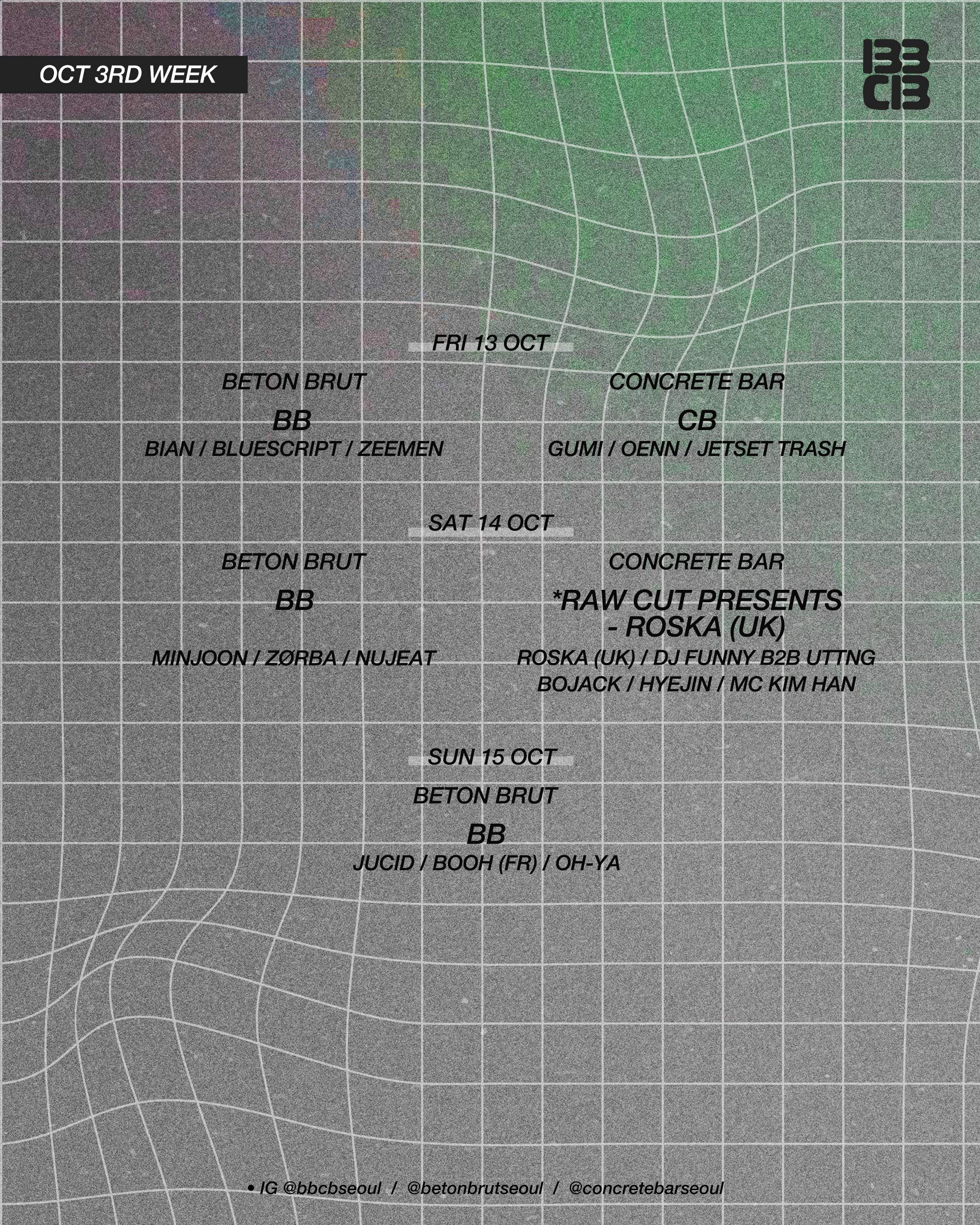 BBCB: FRI 13 OCT at BBCB: Beton Brut+Concrete Bar, Seoul