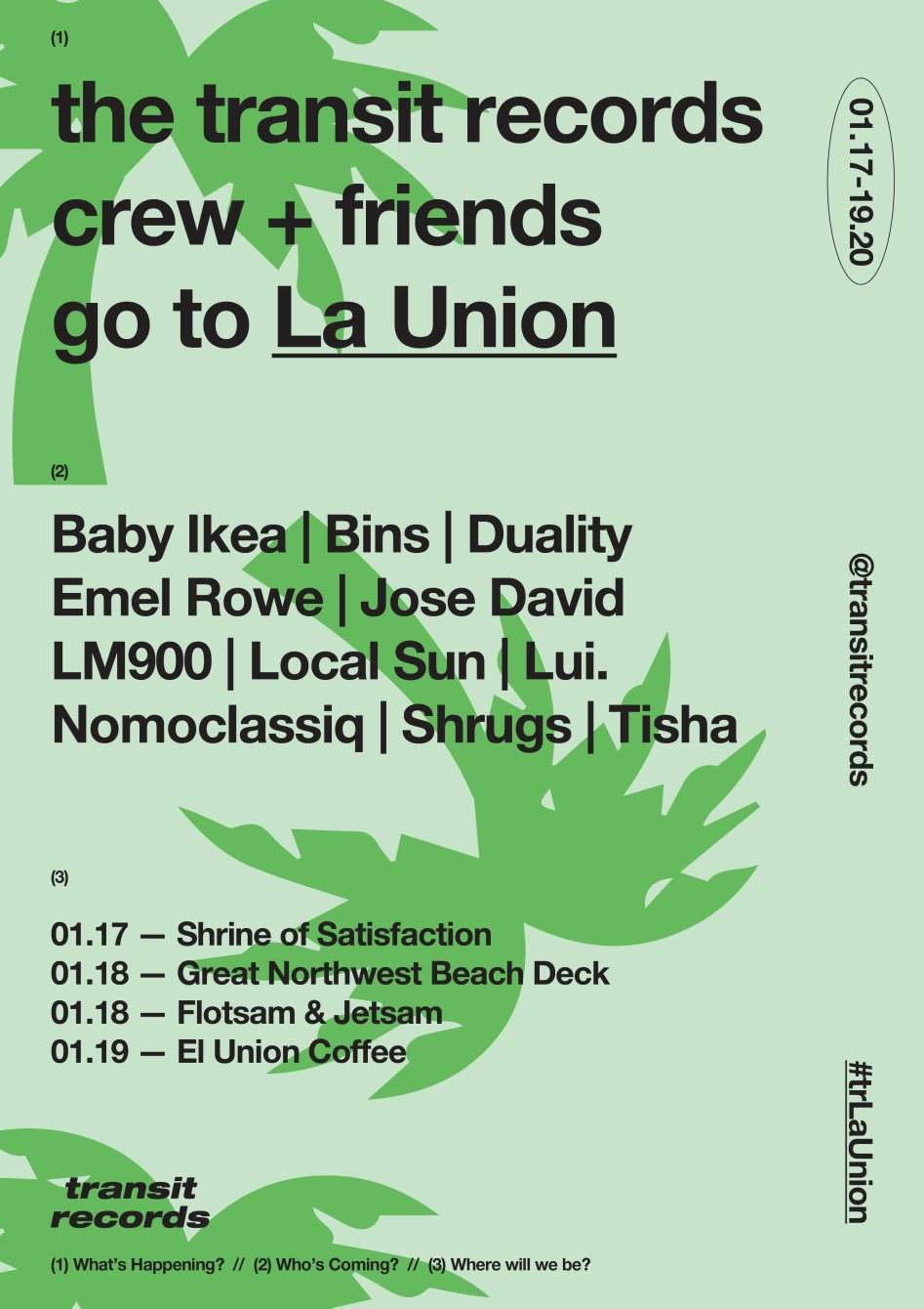 The transit records Crew Friends go to La Union em El Union Coffee ...