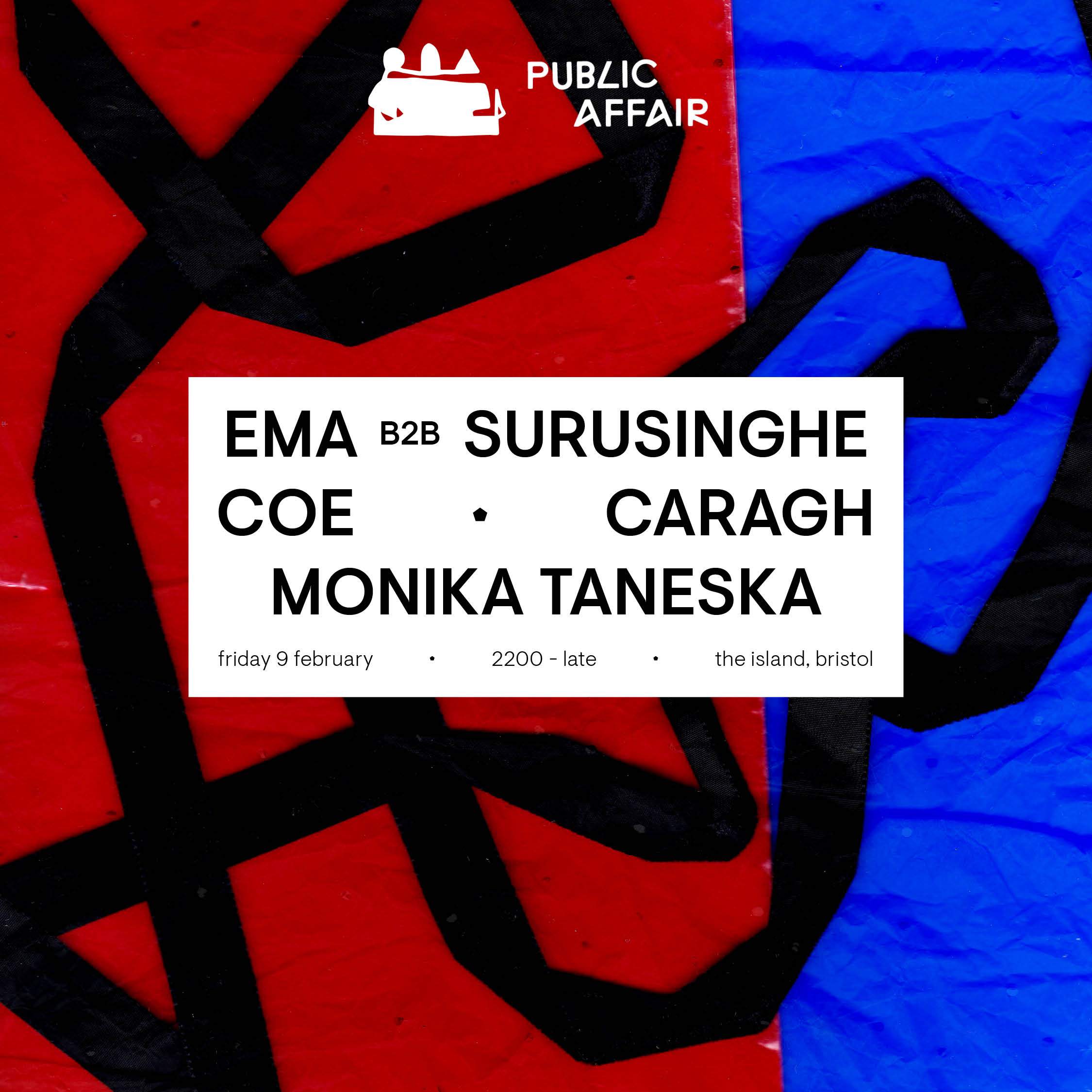 Public Affair #15: EMA b2b Surusinghe, Coe, Caragh bei The Island, Bristol