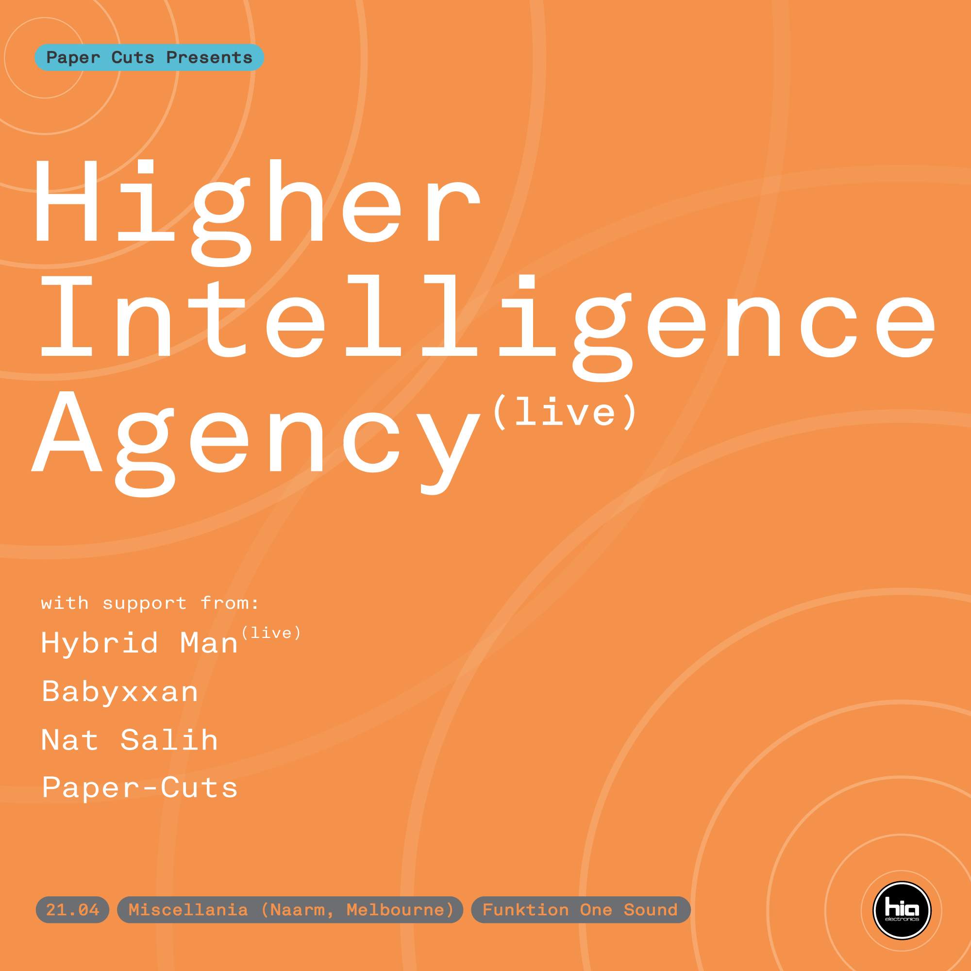 Paper-Cuts presents Higher Intelligence Agency (Live / Miscellania) at ...