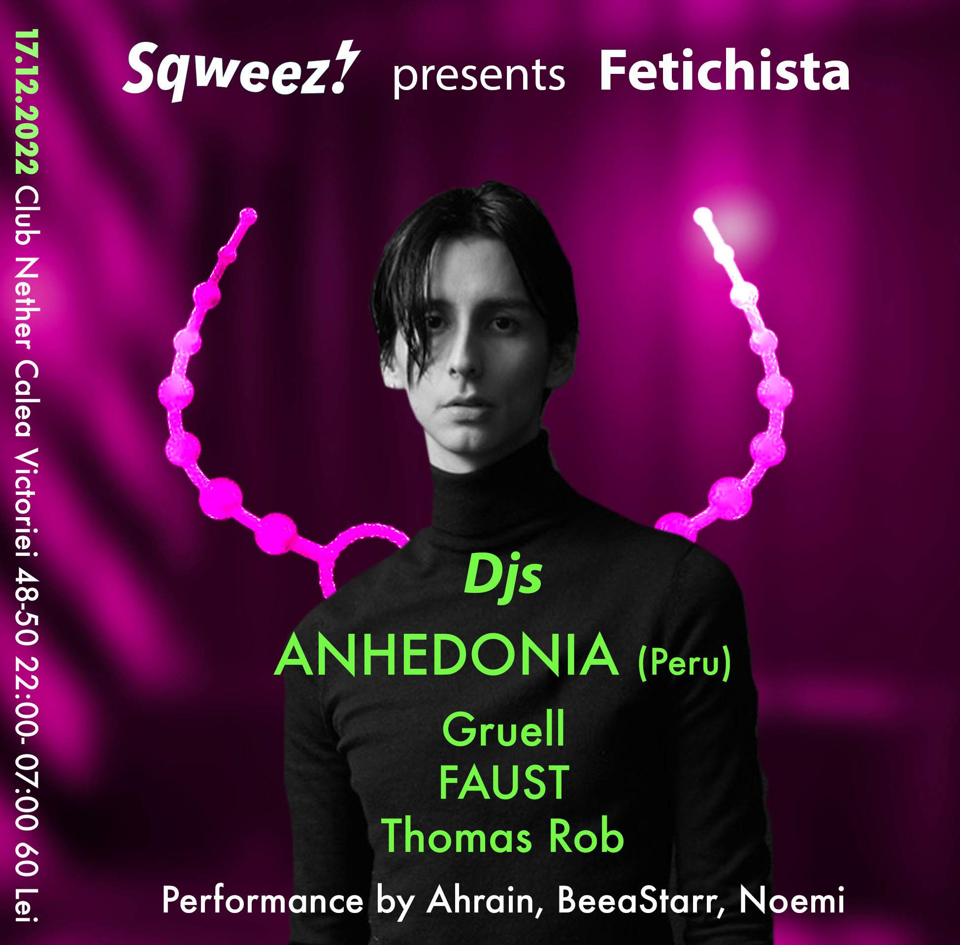 Sqweez! presents FETICHISTA w/Anhedonia at Nether Club, Bucharest