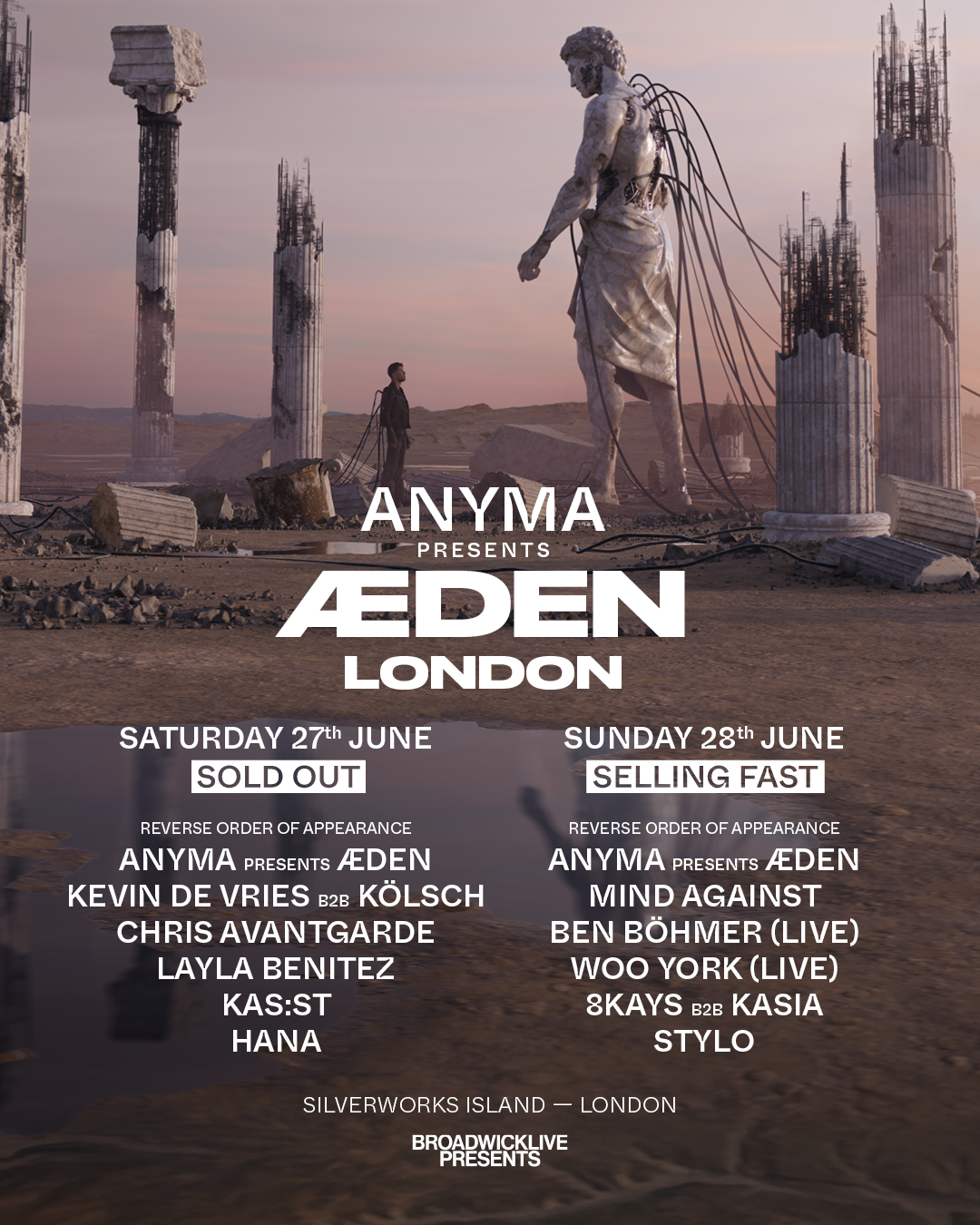 Anyma presents ÆDEN with Kevin de Vries, Kölsch, Chris Avantgarde [SOLD ...