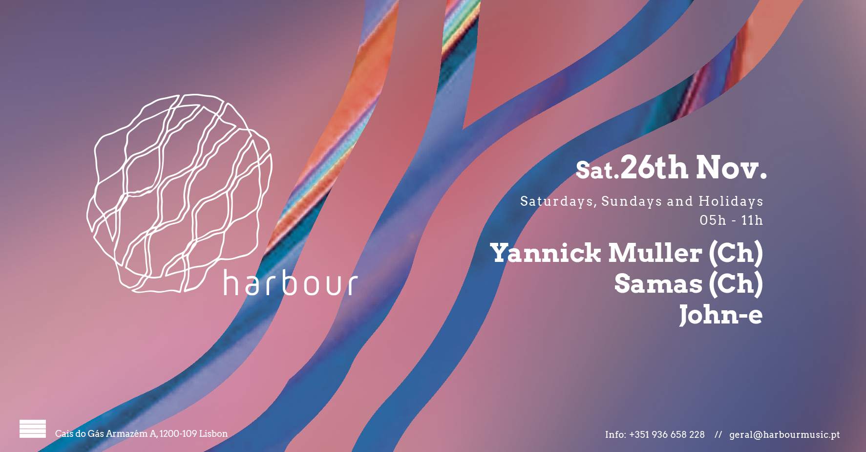 Harbour // Yannick Muller (Ch) + SAMAS (Ch) + John-E at Harbour Music Shelter, Lisbon