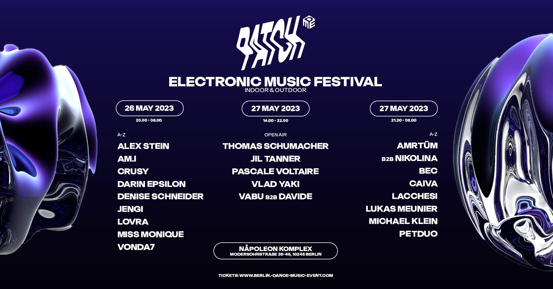 (Boxoffice) PATCH Festival [Day 1] pres. Miss Monique, Alex Stein ...