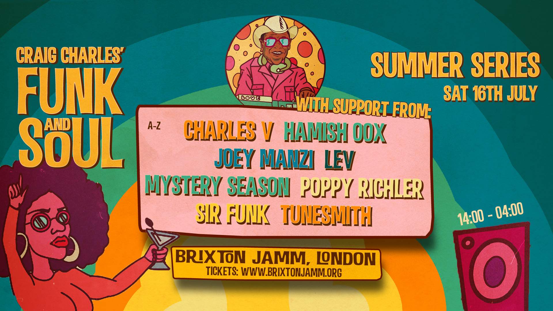 Craig Charles' Funk & Soul Club - Day & Night Party at Brixton Jamm, London