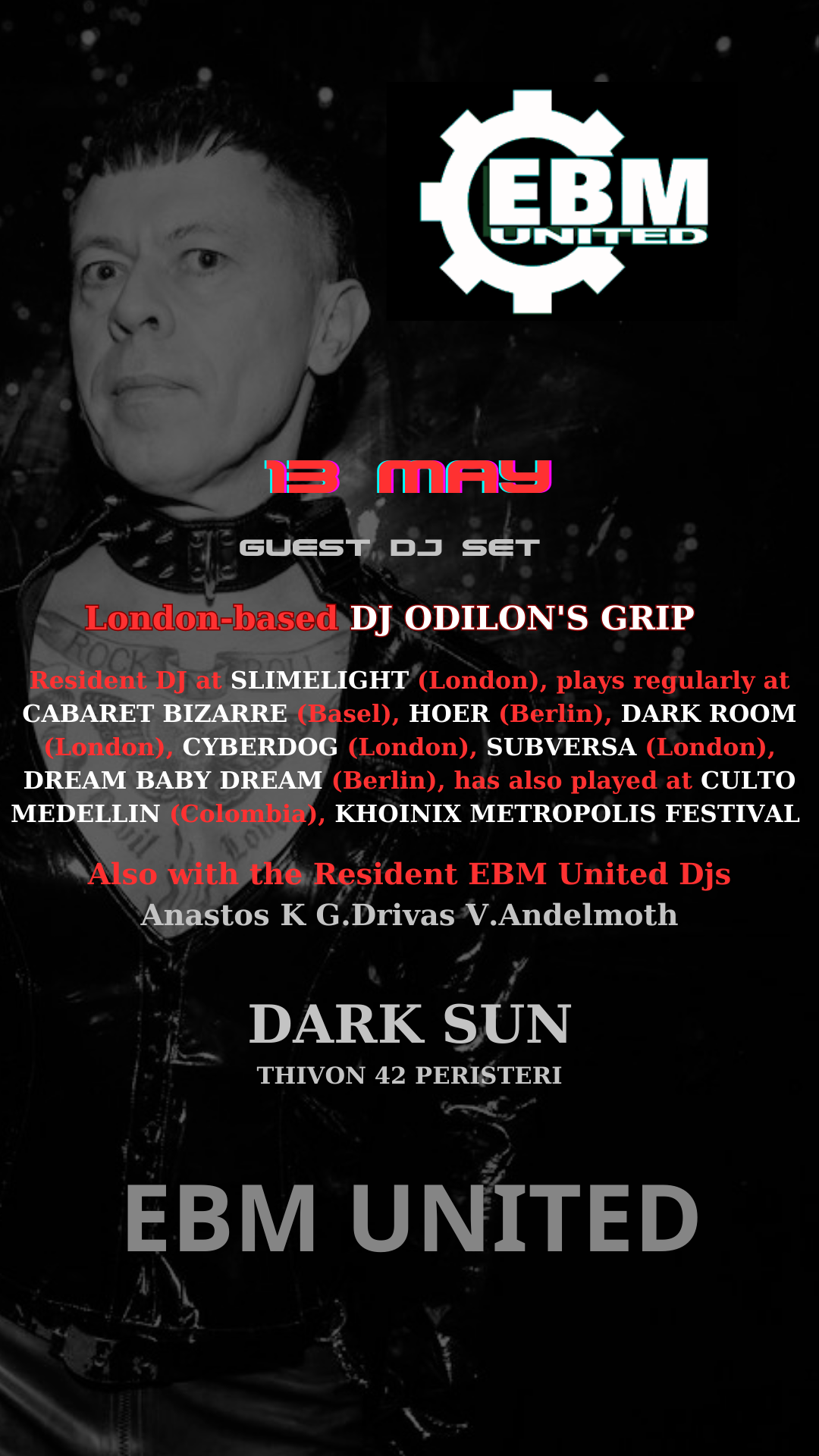EBM United: Guest Slimelight (London) Dj Set at Dark Sun Club, Athens
