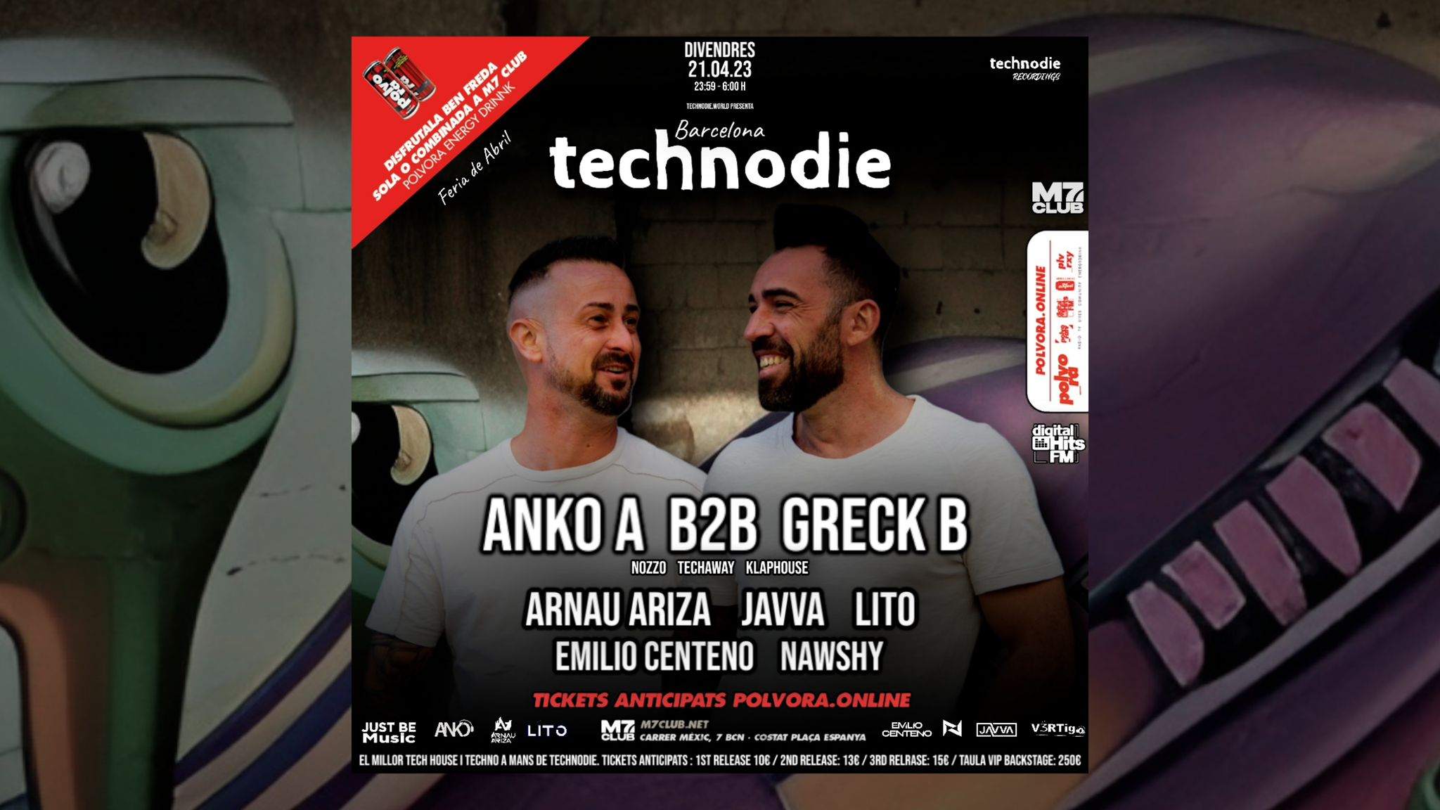 TECHNODIE: Arnau Ariza, JAVVA, Lito, Emilio Centeno, Nawshy em M7 Club ...