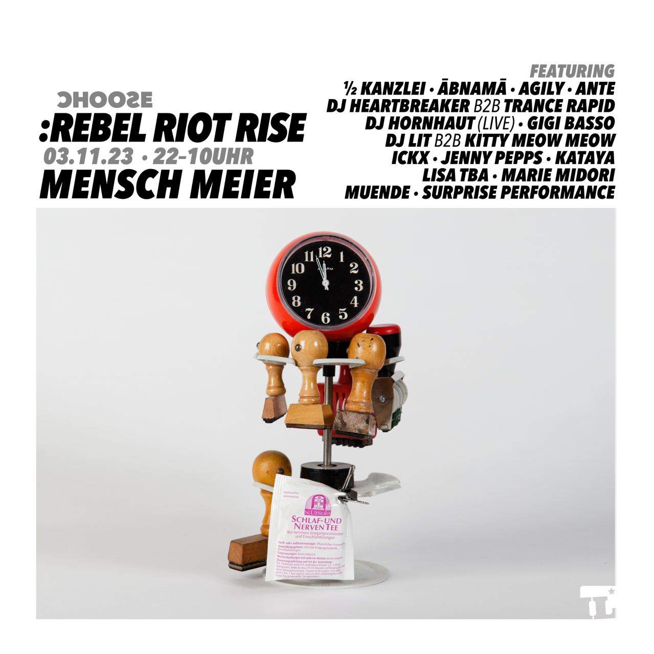 choose: rebel riot rise at Mensch Meier, Berlin