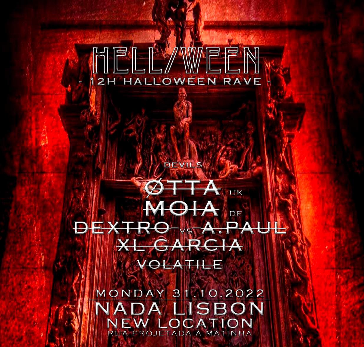 HELL/WEEN 12H RAVE w/ ØTTA [UK] + MOIA [Ger] | DISTURB vs TVRBØLÆNCE at NADA Lisbon, Lisbon
