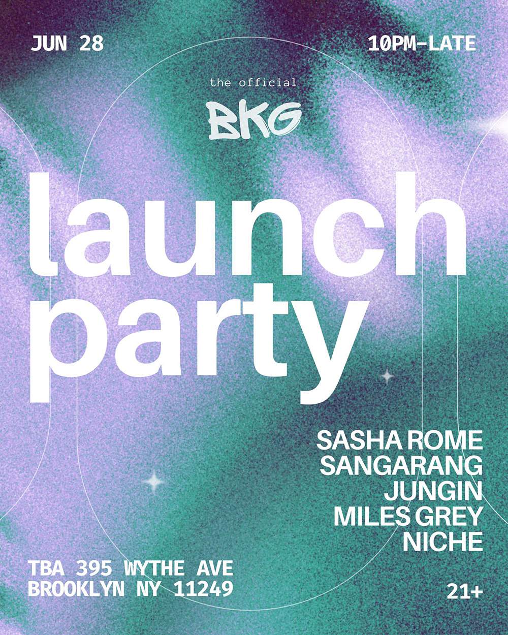 BKG Launch Party: Sangarang, Sasha Rome, Jungin, Miles Grey, Niche at ...