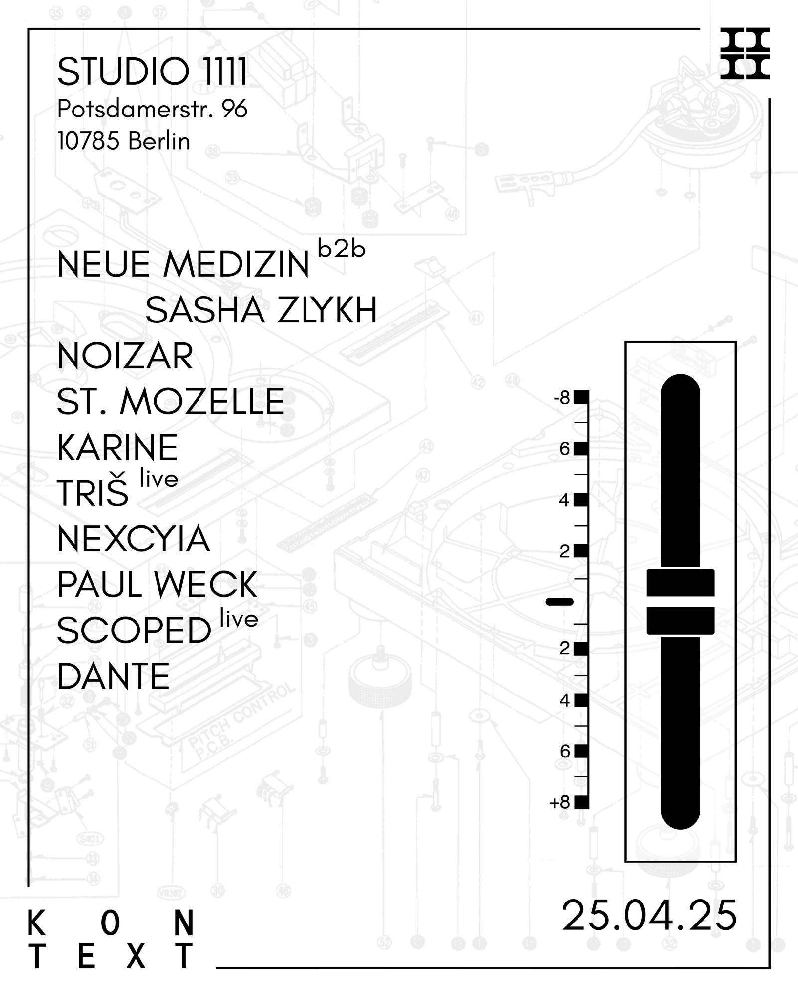 Kontext label night with Noizar, Karine, NEXCYIA & co at Studio1111, Berlin