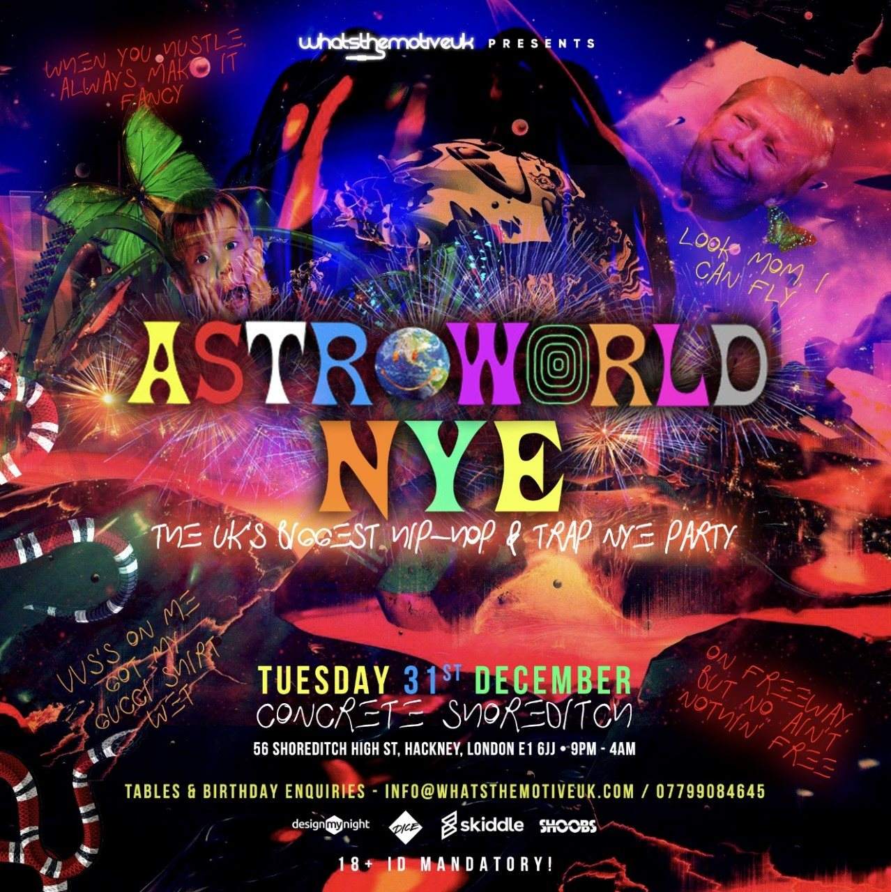 Astroworld NYE - London's Biggest NYE Party en Concrete Space, London