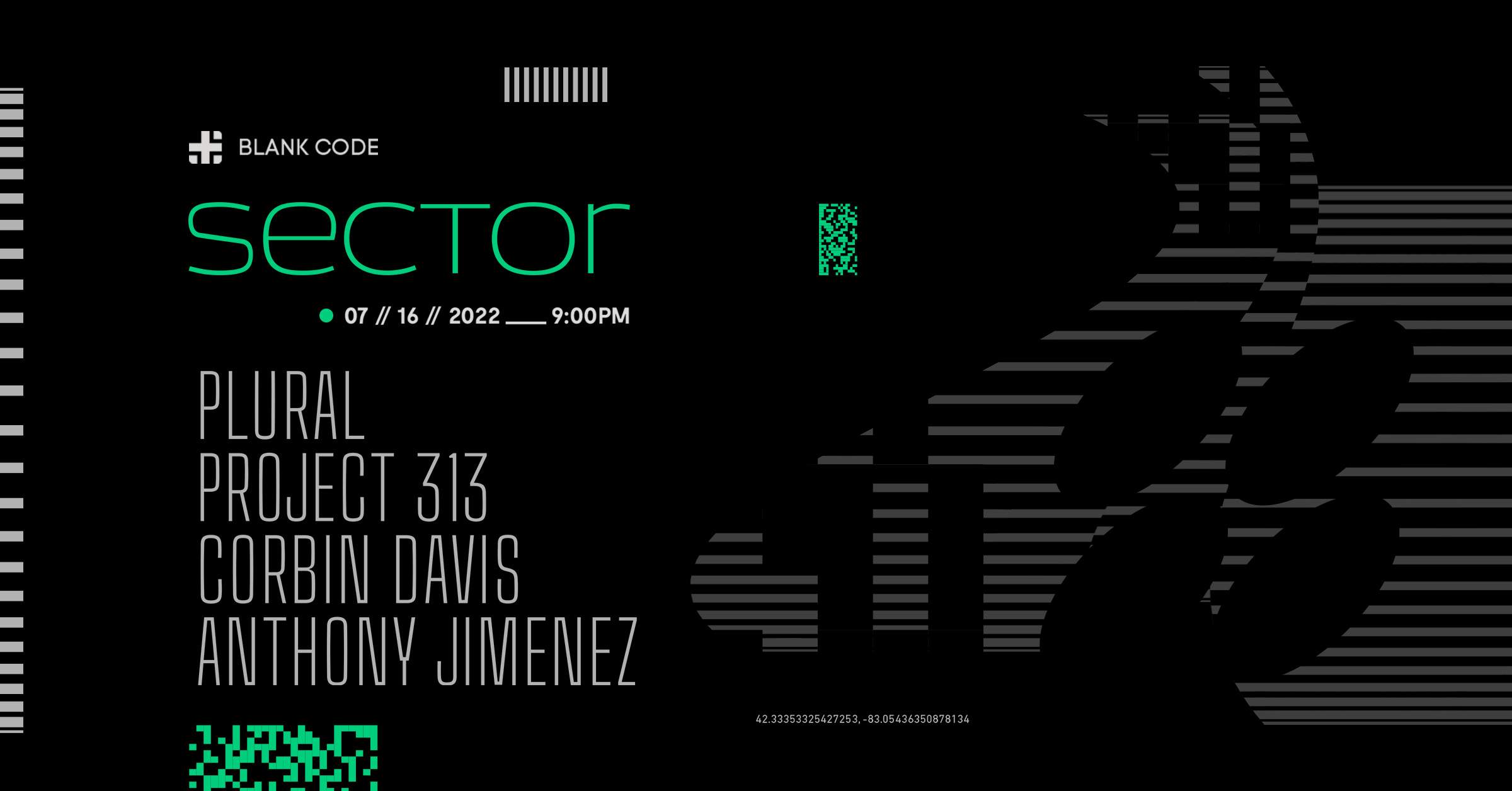 Blank Code Records - Sector wsg Plural bei Leland City Club, Detroit