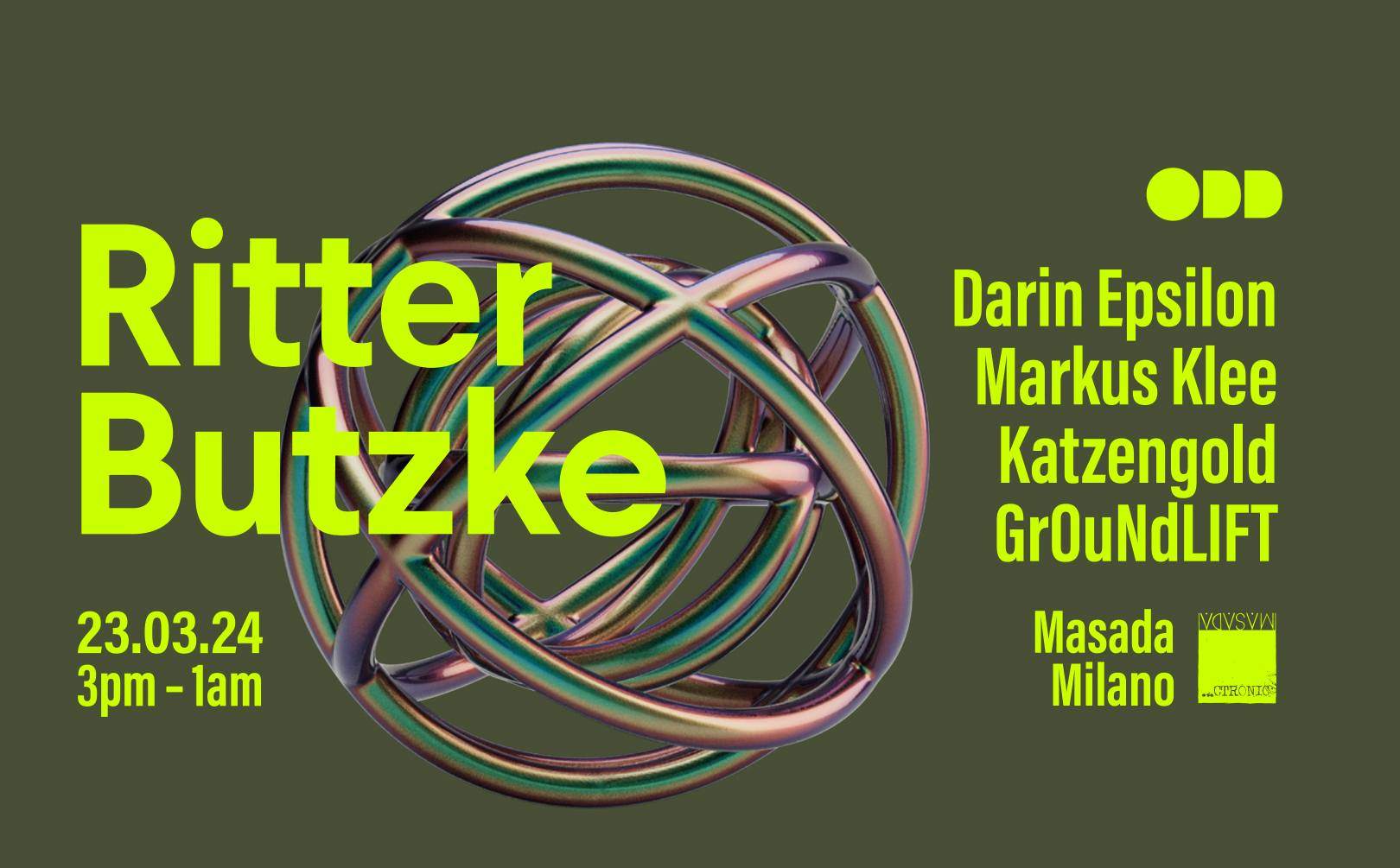 ODD & Masada Ctronic presentano Ritter Butzke Showcase at Masada, Milan