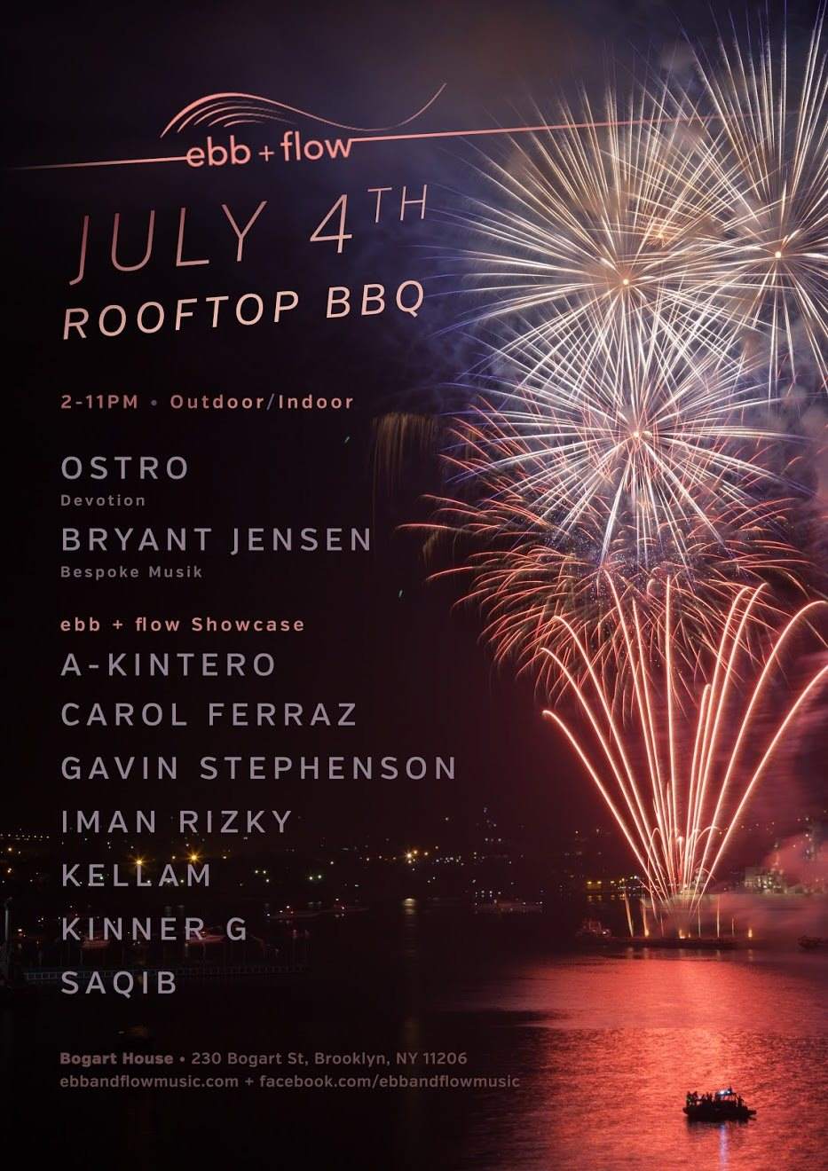 ebb + flow Showcase Rooftop BBQ with Ostro & Bryant Jenson bei Bogart ...