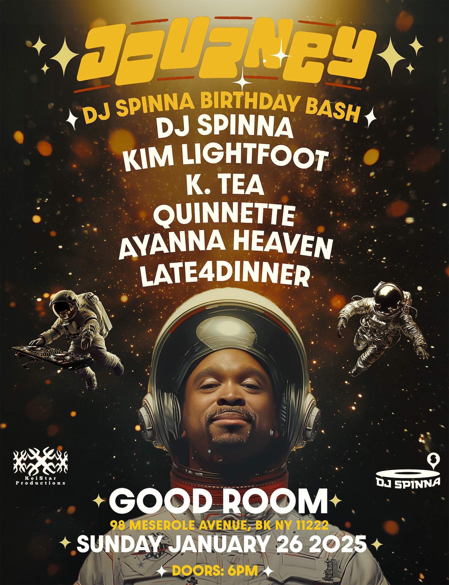 DJ Spinna Bday Bash ft Kim Lightfoot, K.Tea, Quinnette, Ayanna Heaven, Late4dinner at Good Room ...