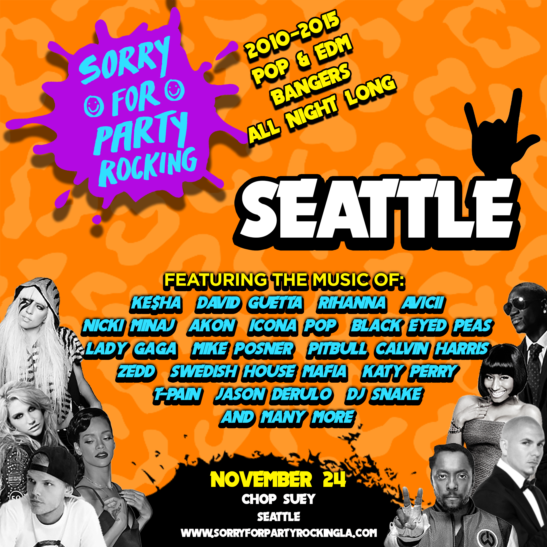 Sorry For Party Rocking (2010-2015 Pop & EDM Bangers!) at Chop Suey ...