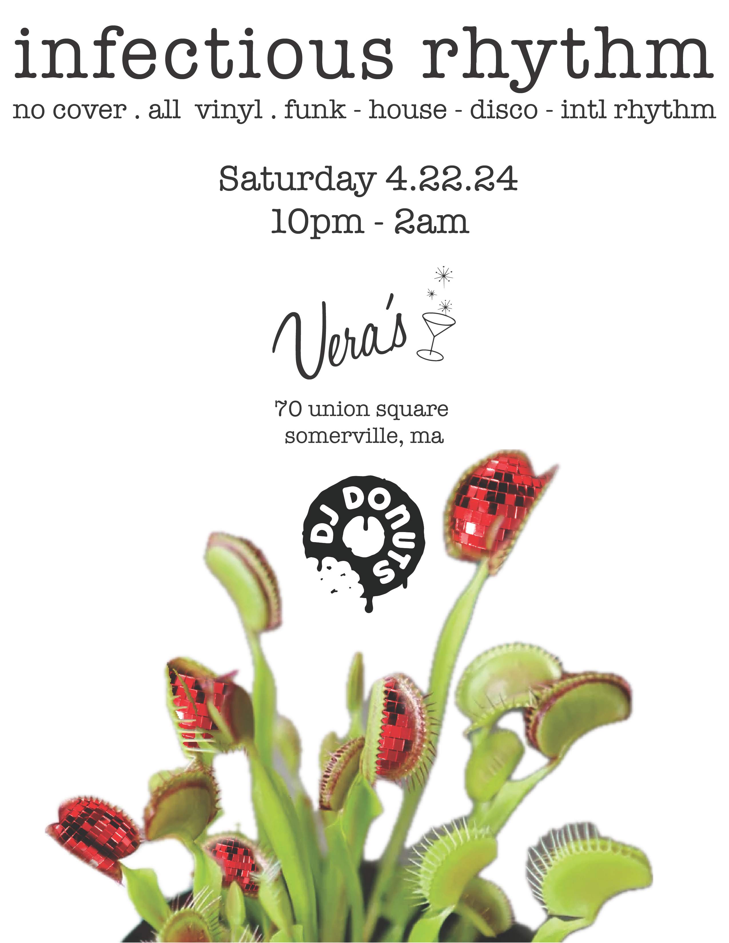DJ DONUTS presents: Infectious Rhythm #5 bei TBA - Vera's - 70 Union Sq ...