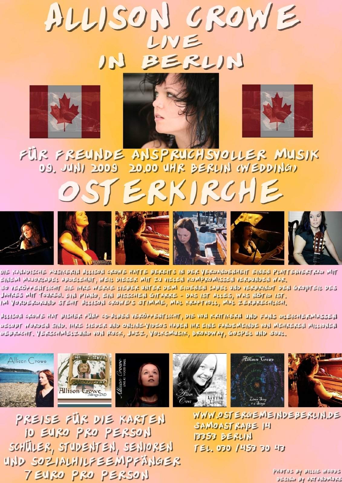 Allison Crowe Band In Konzert at Evangelische Osterkirche, Berlín