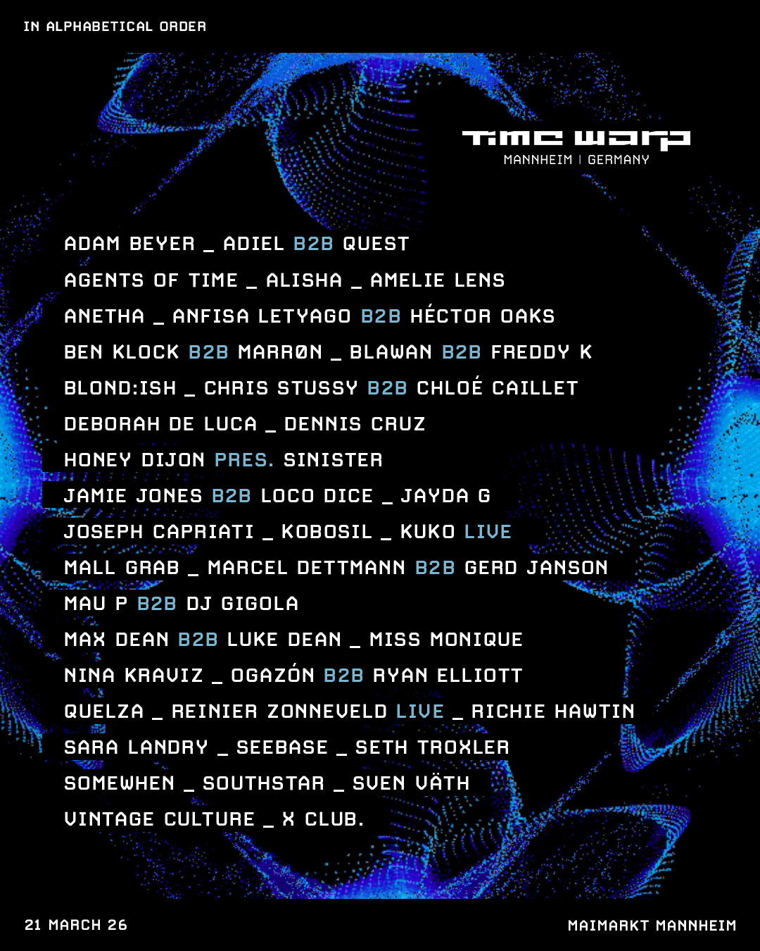 Time Warp Germany 2026 at Maimarkthalle, Mannheim