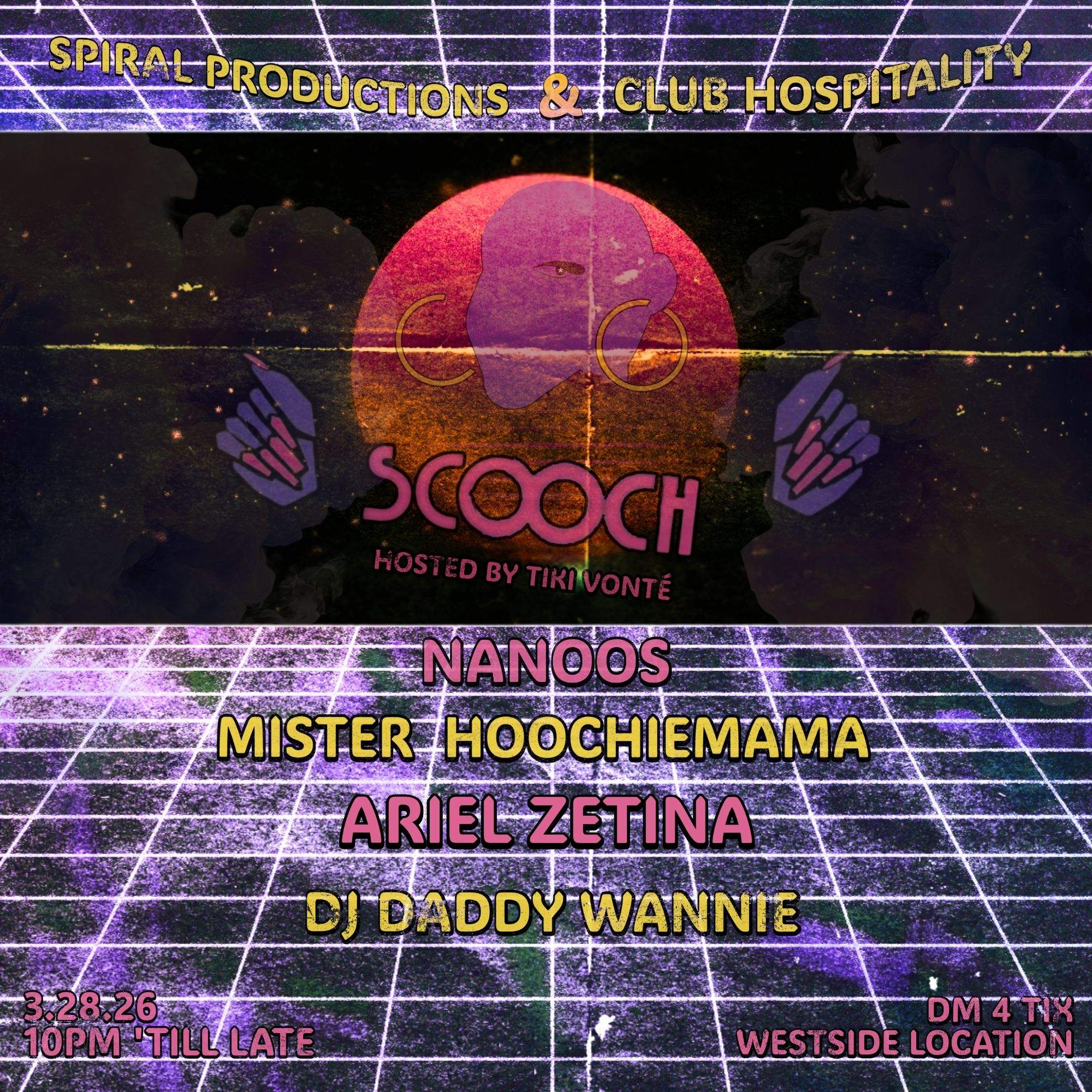 SCOOCH at TBA - TICKET HOLDERS NOTIFIED VIA EMAIL DAY OF EVENT, Chicago
