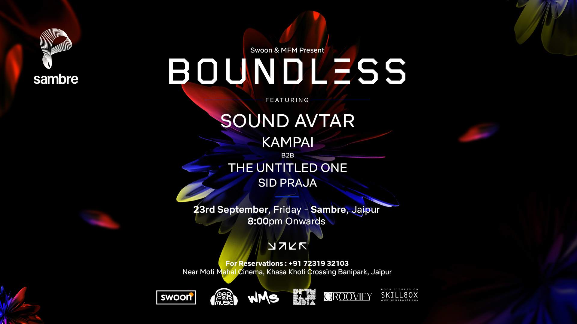 Boundless feat. Sound Avtar, Kampai b2b The Untitled One & Sid Praja at Sambre Jaipur, Other regions