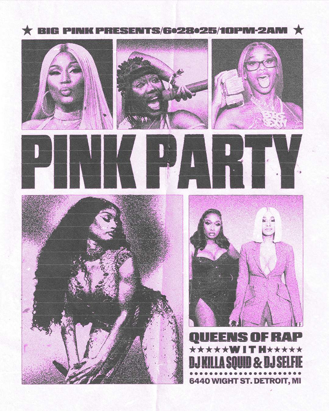 PINK PARTY: QUEENS OF RAP (WEAR PINK = FREE ENTRY) at Big Pink, Detroit