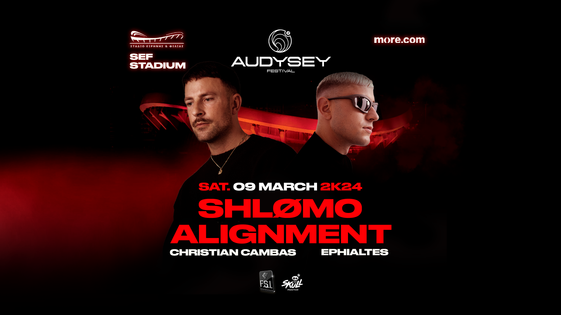 AUDYSEY with Shlømo & Alignment live in Athens at TBA - SEF Stadium, Greece