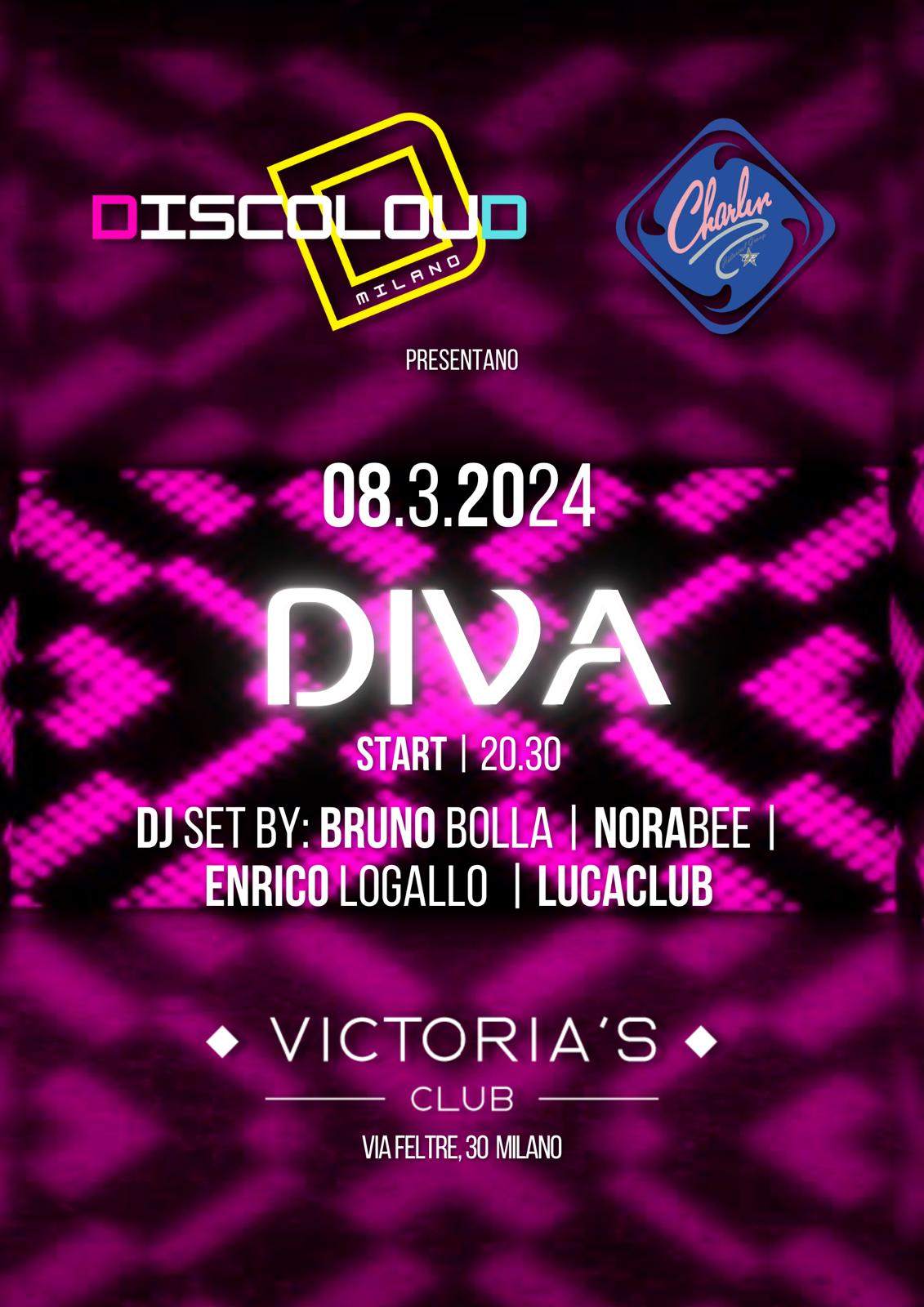 DIVA - DISCOLOUD TECH HOUSE PARTY at Victoria’s Club, Milan