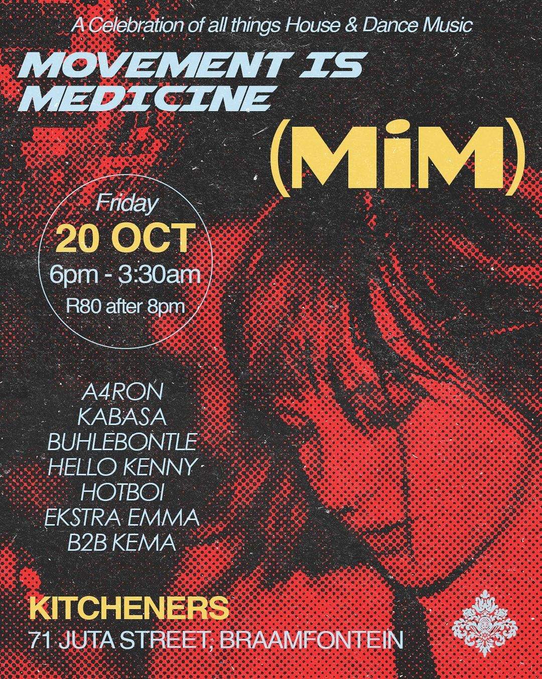 Movement is Medicine (MiM) at Kitchener's Carvery Bar, Johannesburg