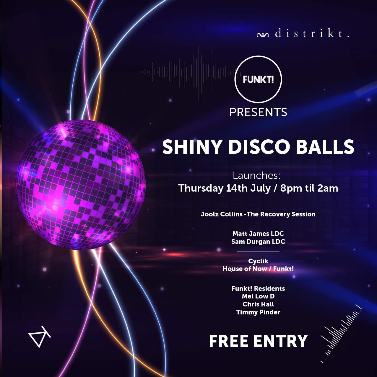 Shiny Disco Balls at Distrikt Bar Leeds at Distrikt, Leeds