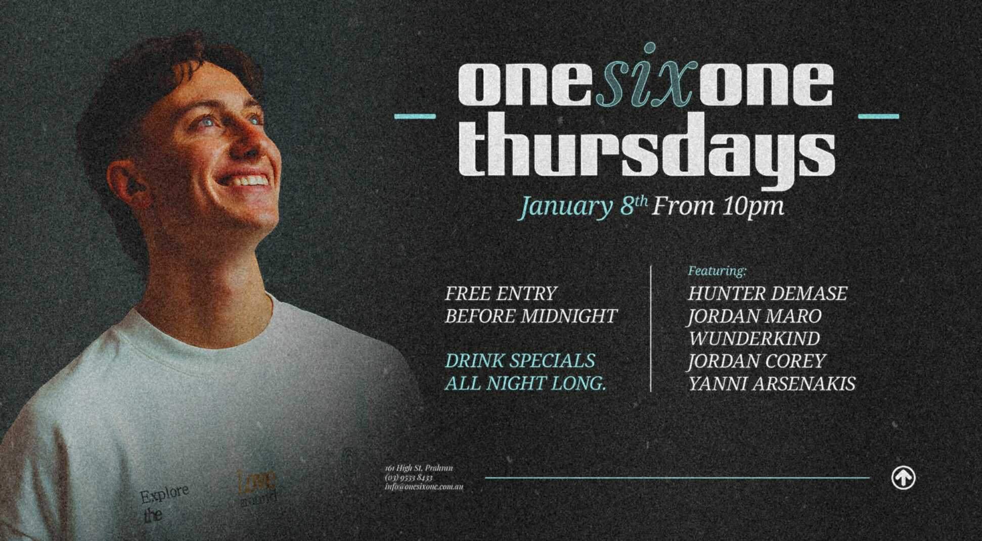 onesixone Thursday's feat. Hunter Demase at OneSixOne, Melbourne · Tickets