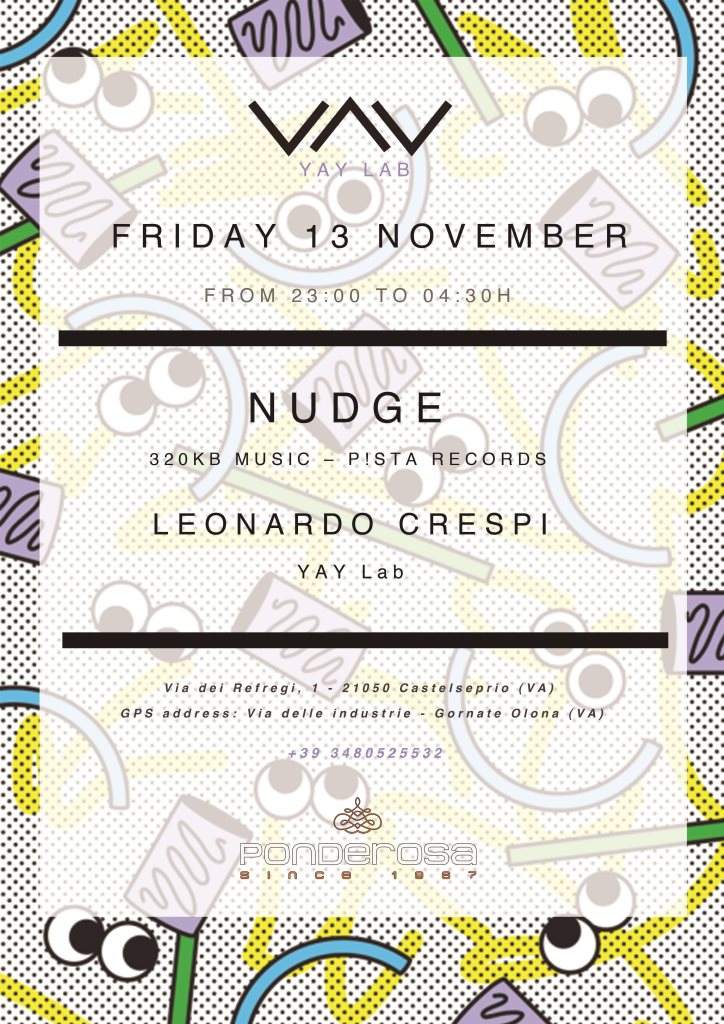 YAY Lab with Nudge + Leonardo Crespi en Ponderosa Music Club, Norte