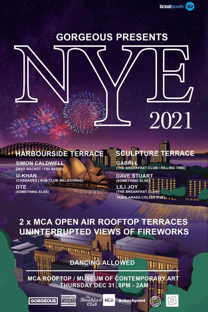 Gorgeous presents NYE 2021 MCA Rooftop Terraces Sydney a Museum of ...