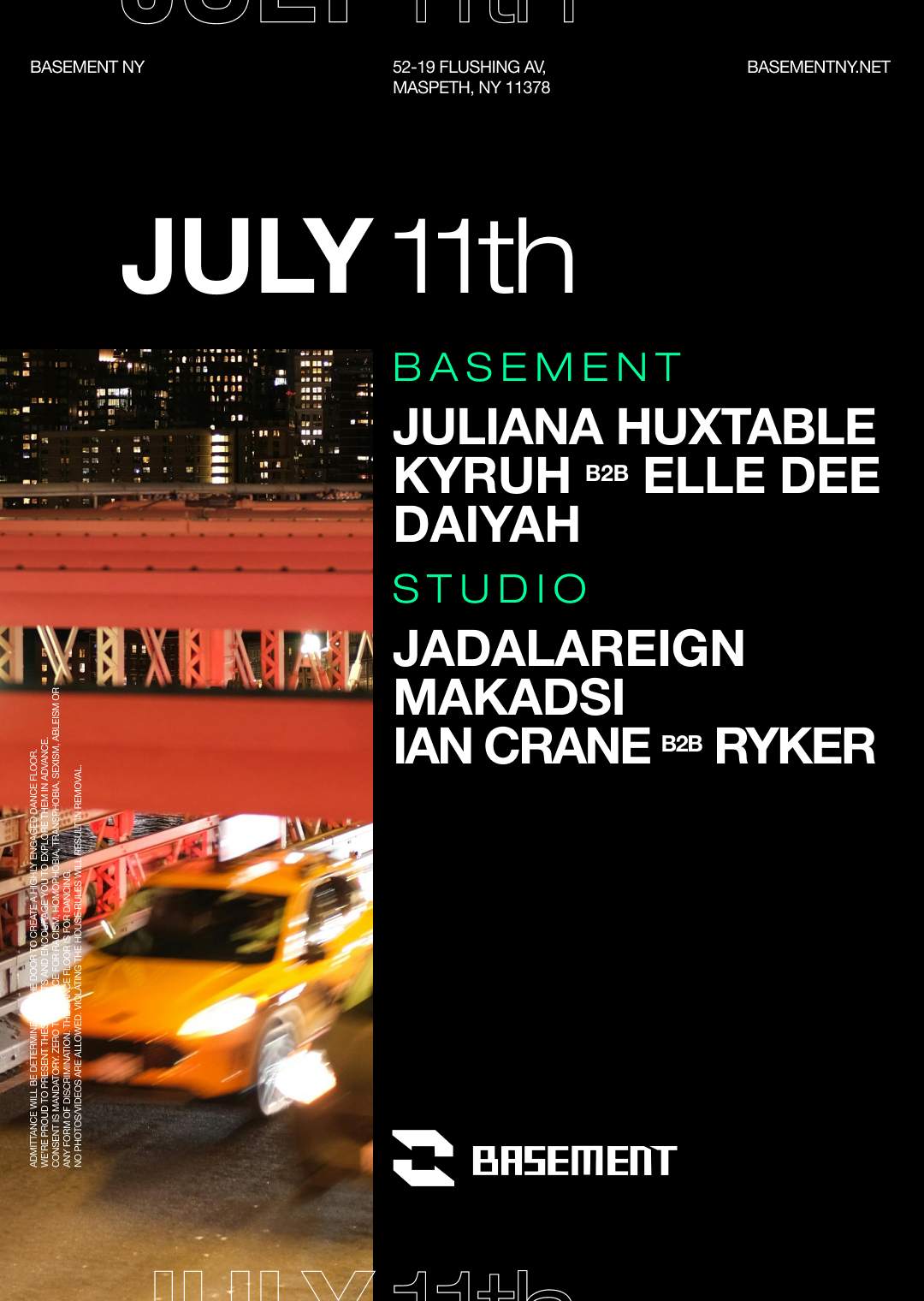 Juliana Huxtable / KYRUH b2b Elle Dee / DAIYAH / JADALAREIGN / Makadsi / Ian Crane b2b RYKER at ...
