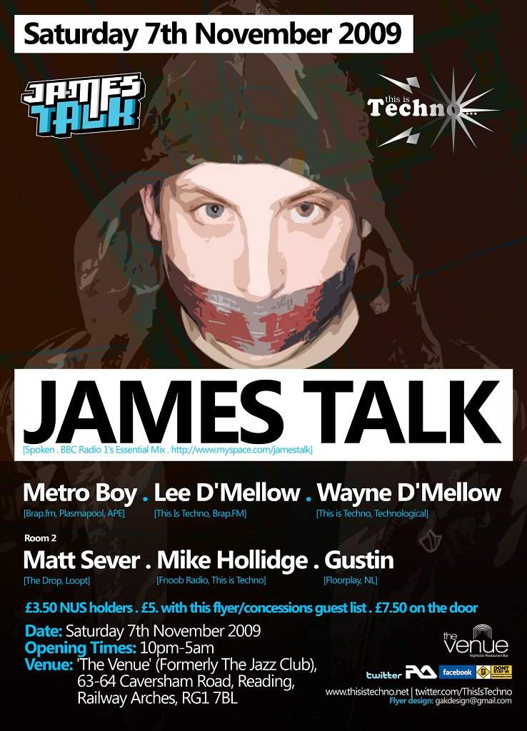 This Is Techno... with James Talk bei The Venue, South + East